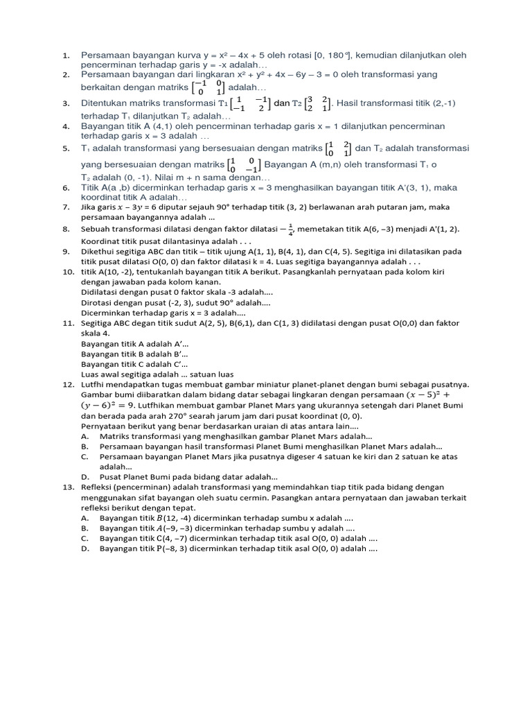 Latihan Soal STS SMT 2 Mat Lanjut KLS Xi 2024 | PDF | Metode & Bahan Ajar