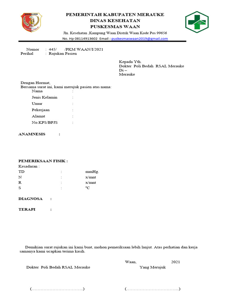 Format Rujukan Ke RSUD | PDF