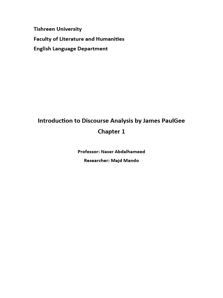 discourse analysis | PDF | Cognitive Science | Human Communication