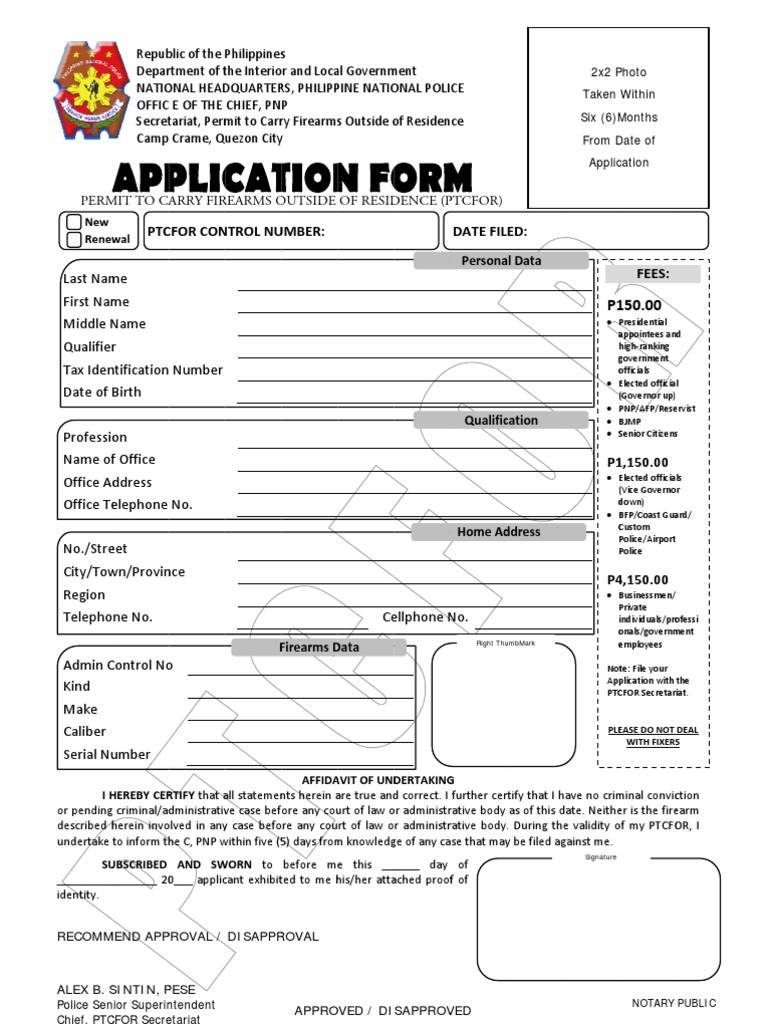 Ptcfor Application | Affidavit | Common Law