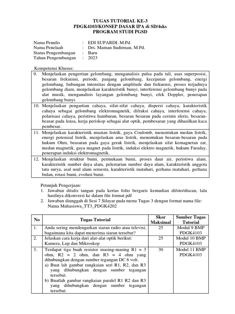TT-3 - PDGK4103 - Konsep Dasar IPA Di SD | PDF