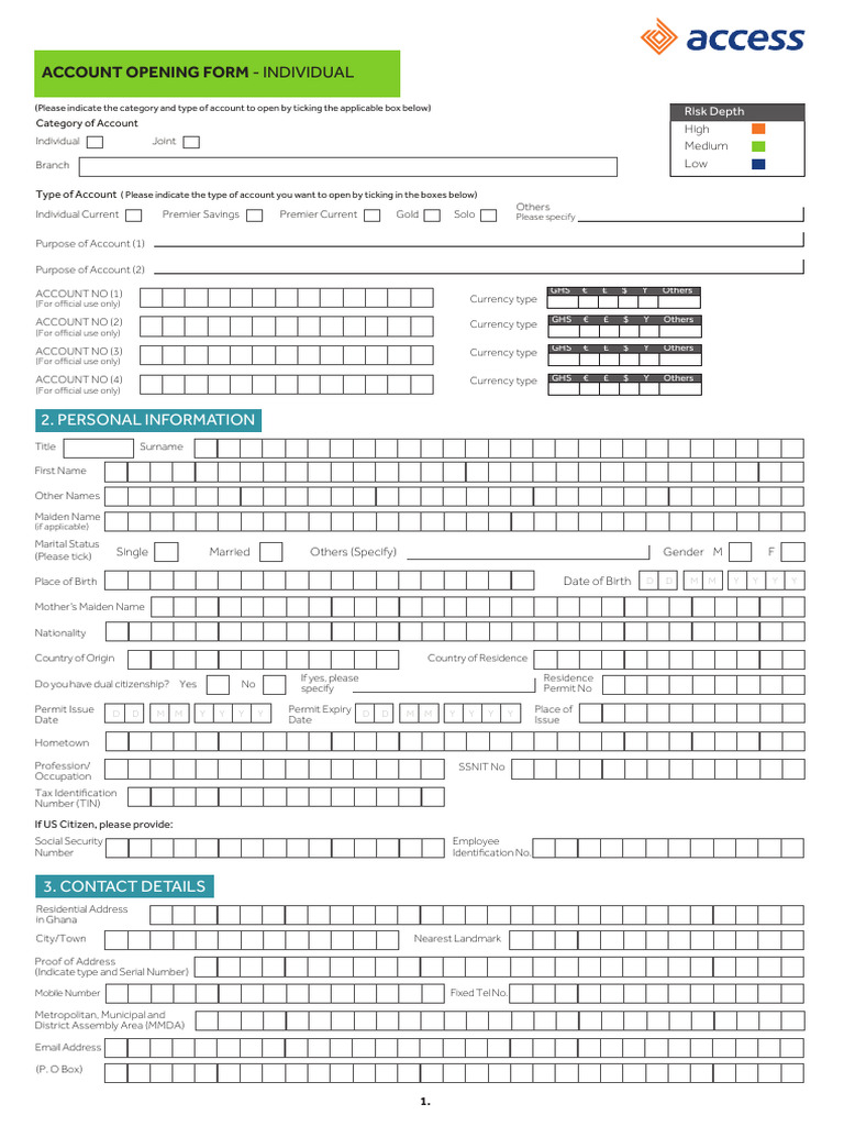Account Opening Individual | PDF | Overdraft | Identity Document