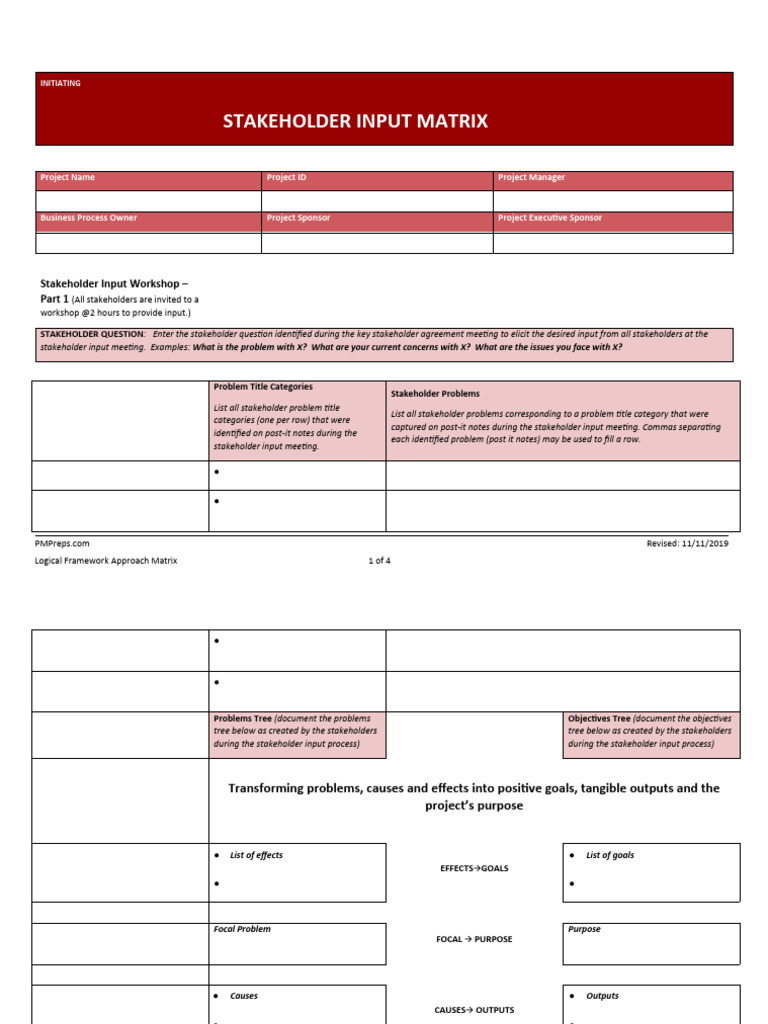 I-4 Stakeholder Input Matrixg | Download Free PDF | Strategic Planning ...