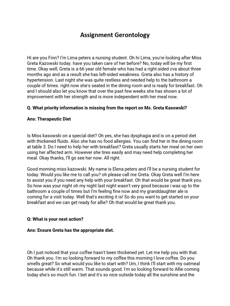 Gerontology Assignment | Download Free PDF | Clinical Medicine
