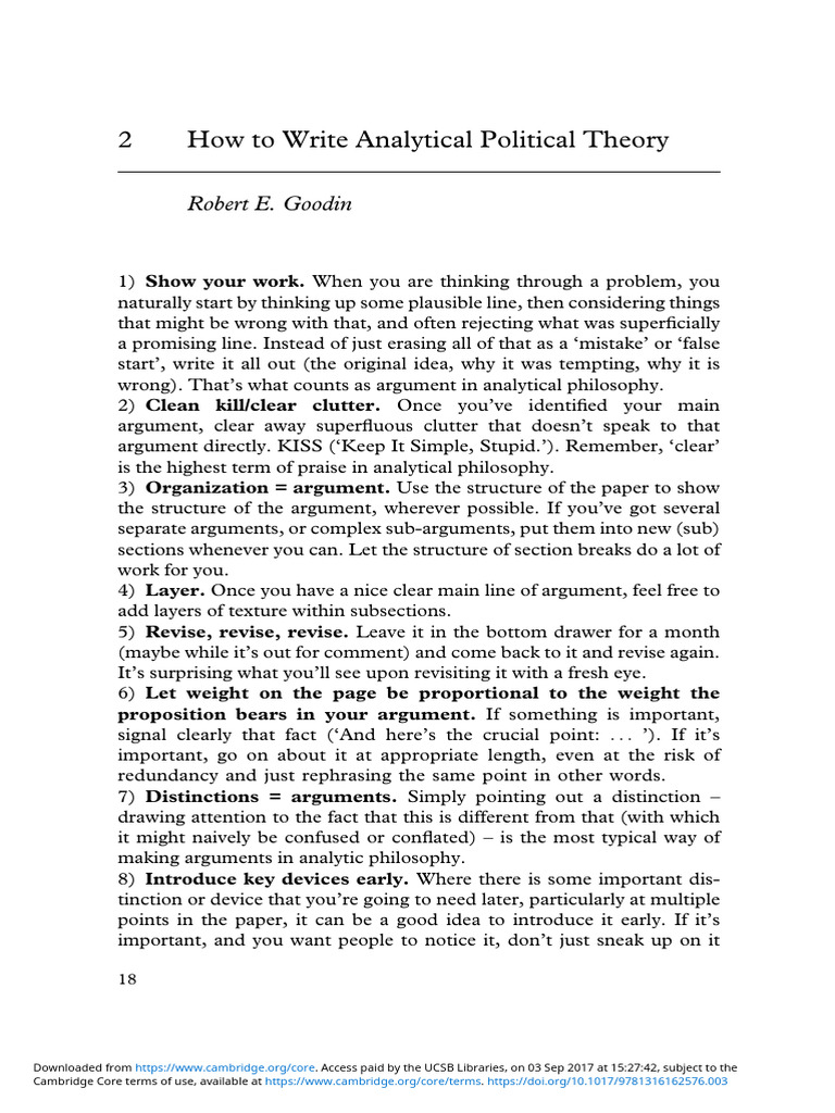 Writing Analytical Political Theory Guide | PDF | Intuition | Epistemology