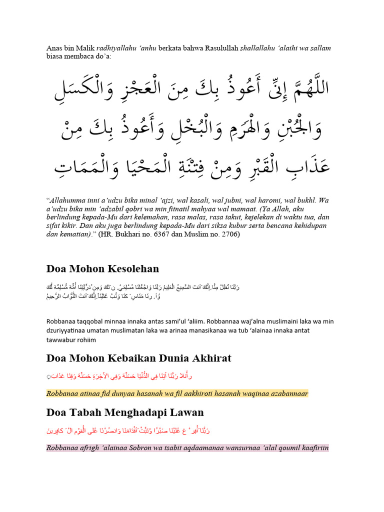 Kumpulan Doa Docx | PDF