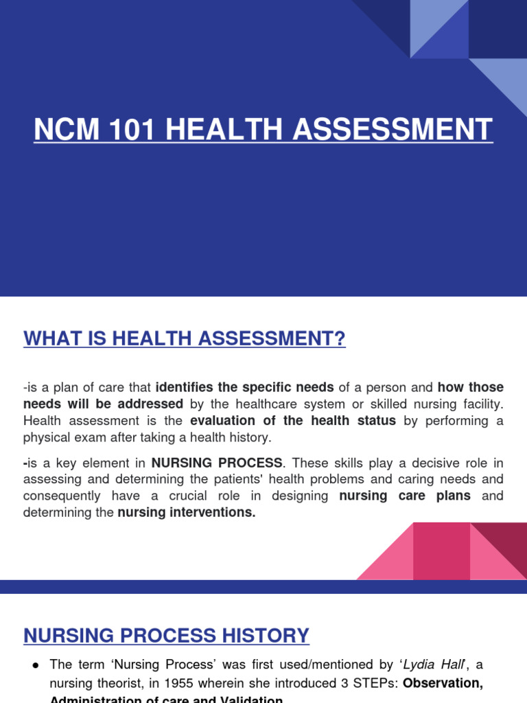 NCM 101 Week 1 Lecture | PDF | Nursing | Medical Diagnosis NCM 101 Week 1 Lecture | PDF | Nursing | Medical Diagnosis