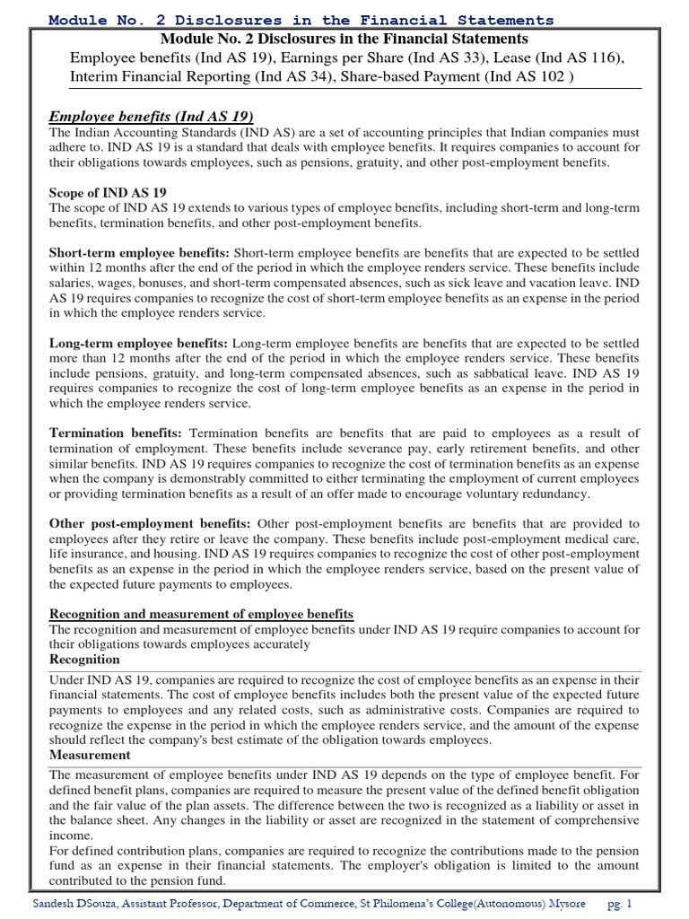 Module No. 2 Disclosures in The Financial Statements | PDF | Earnings ...