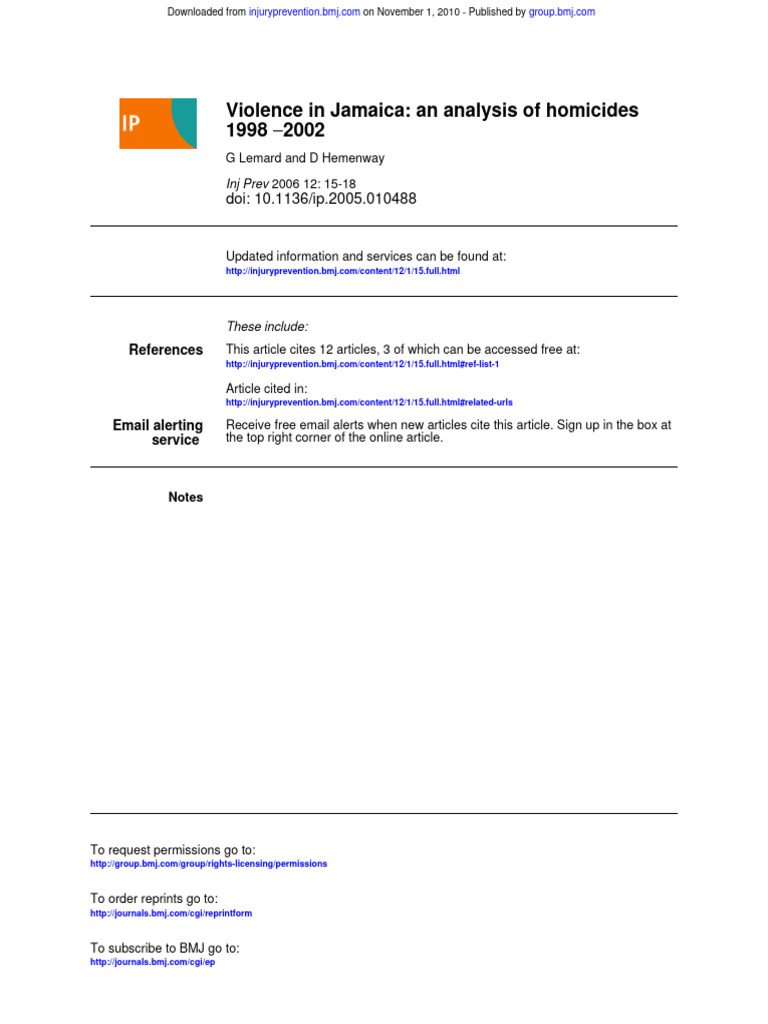 Article For Critique Homicide Jam | PDF | Violence | Homicide