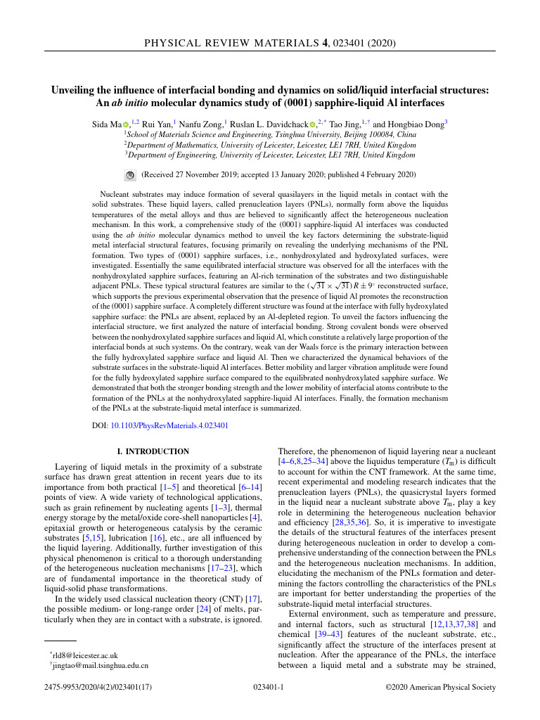 Unveiling The Influence of Interfacial Bonding and Dynamics On Solid ...