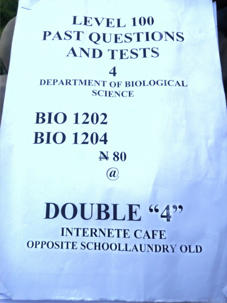 Bio 1202 & 1204 past Q | PDF