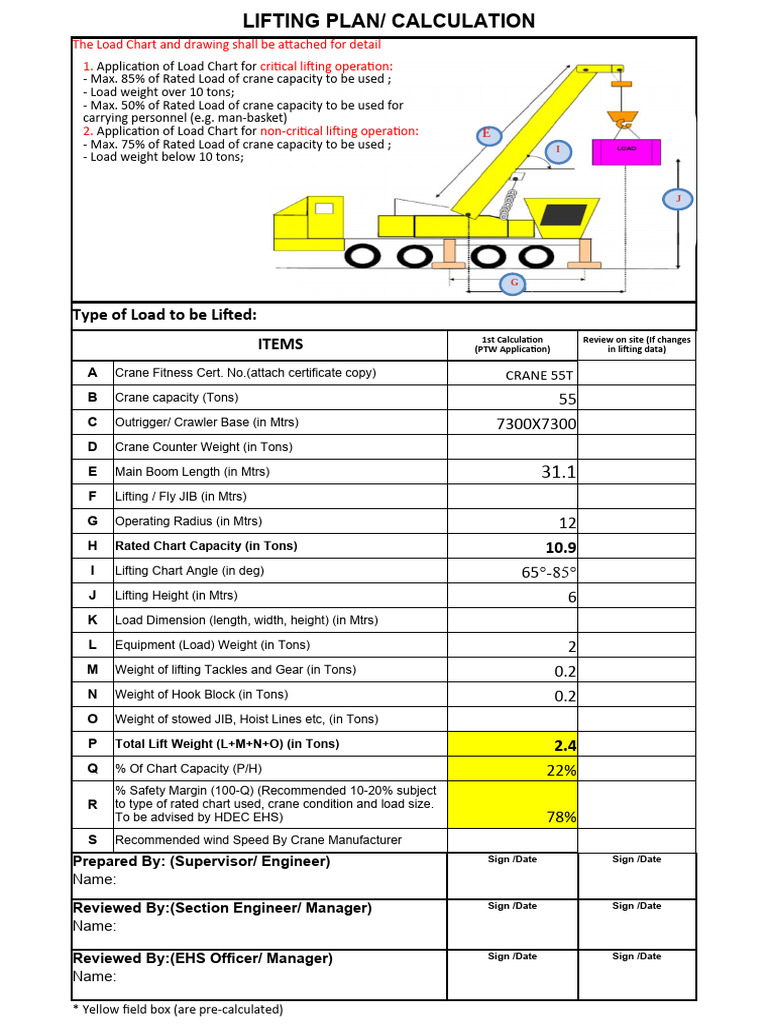VEQU - Lifting Plan & Calculationqq | PDF | Crane (Machine)