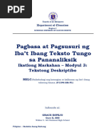 Module 3 Tekstong Deskriptibo o Naglalarawan 1 | PDF