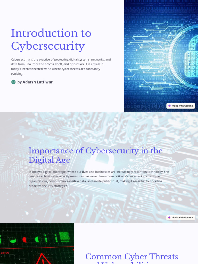 Introduction To Cybersecurity Pdf Security Computer Security