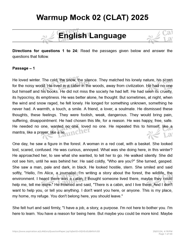 Mock 2 | PDF | Reading Comprehension