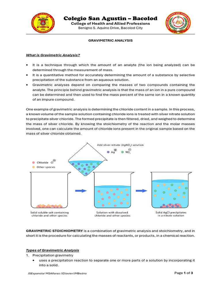 006.Gravimetric-Analysis | PDF | Precipitation (Chemistry) | Solubility