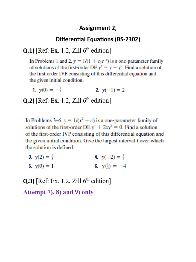 Assignment 2 Differential Equations | PDF