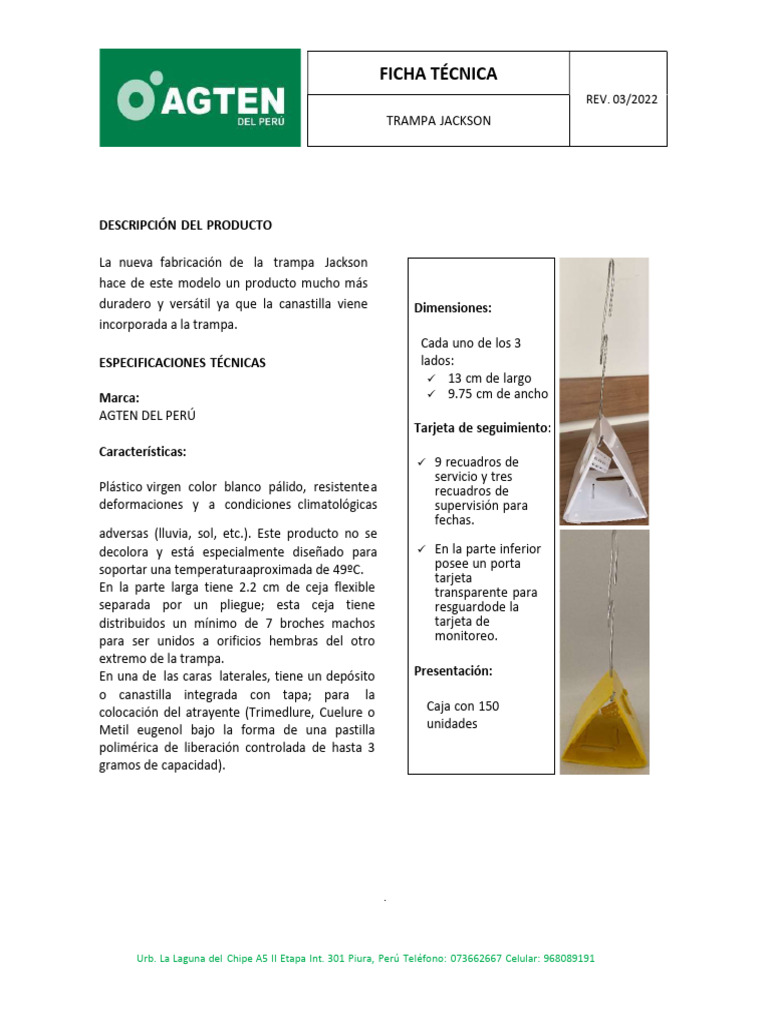 Trampa Jackson AGTEN: Durabilidad y Versatilidad | PDF