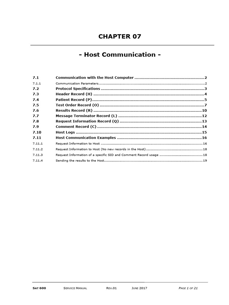 SAT 600 - CH 07 - Host - Rev.01 | PDF | Information | Port (Computer Networking)