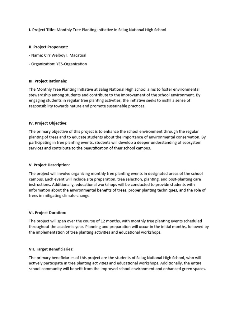 Project Proposal | PDF | Literacy | Natural Environment