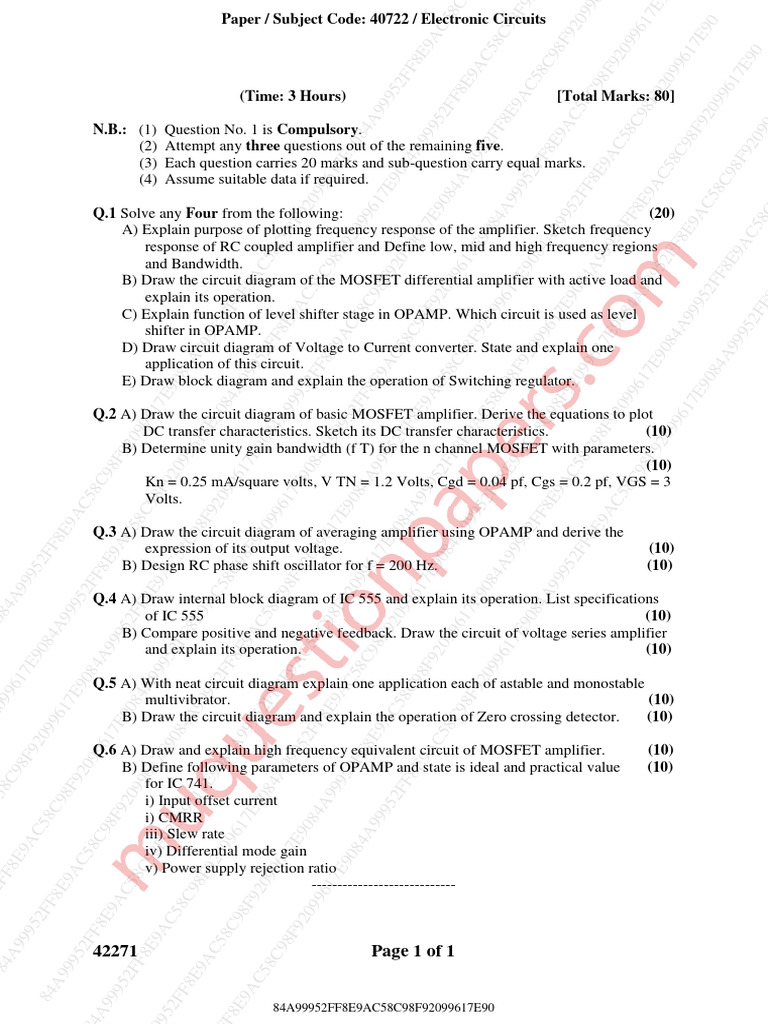 Be Electronics and Computer Science Semester 4 2023 December Electronic ...