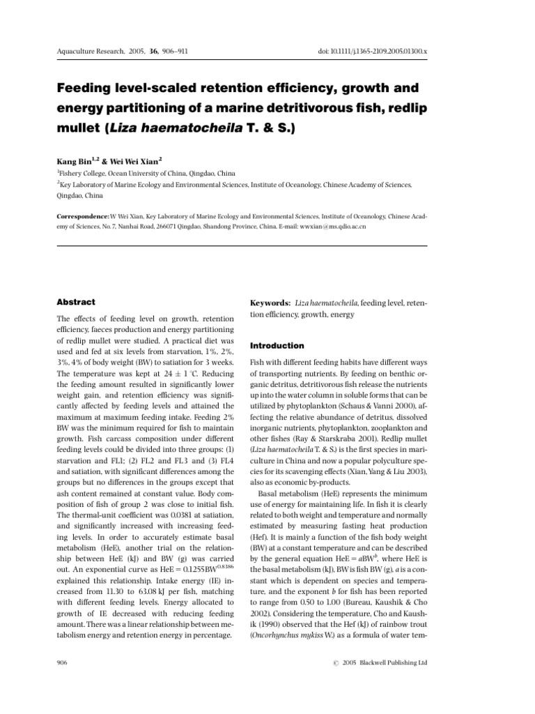 Feeding Level Scale. Asal Metabolism | PDF | Aquaculture | Phytoplankton