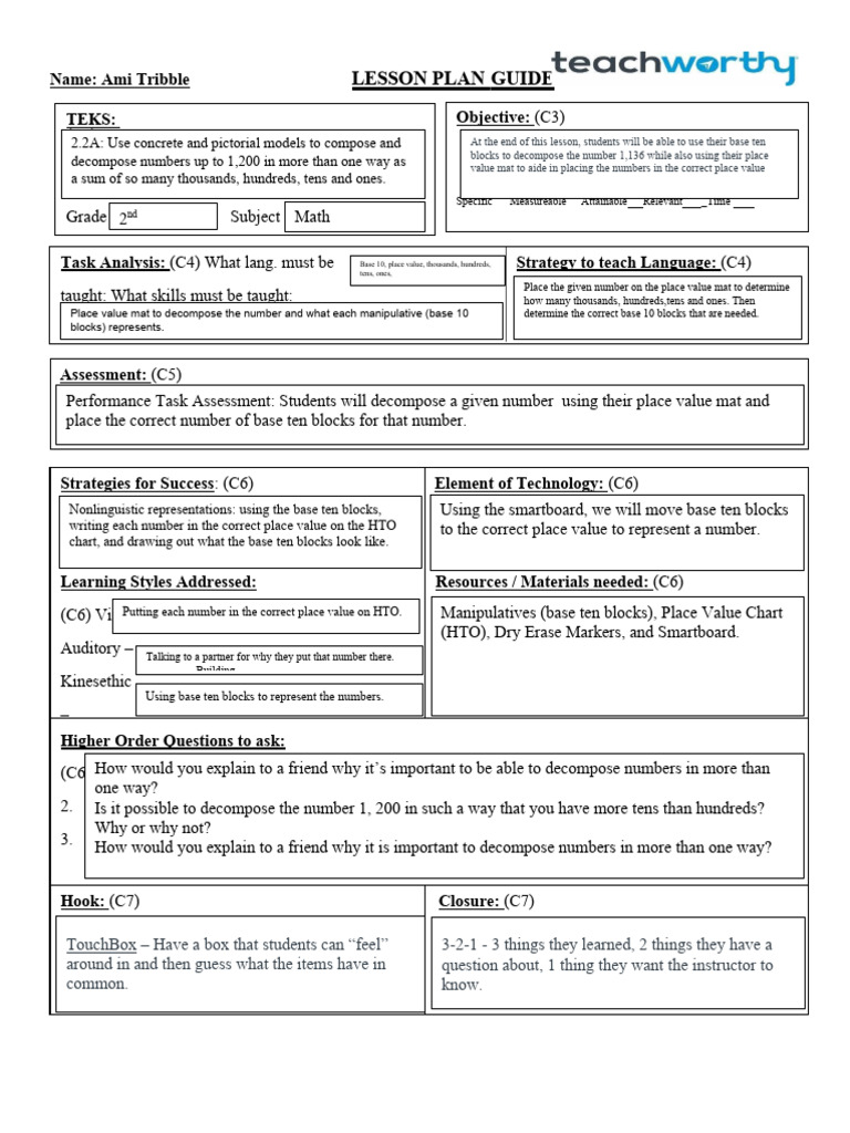 Lesson Plan Guide LPG Word-Jc 1 | PDF | Lesson Plan | Education Theory