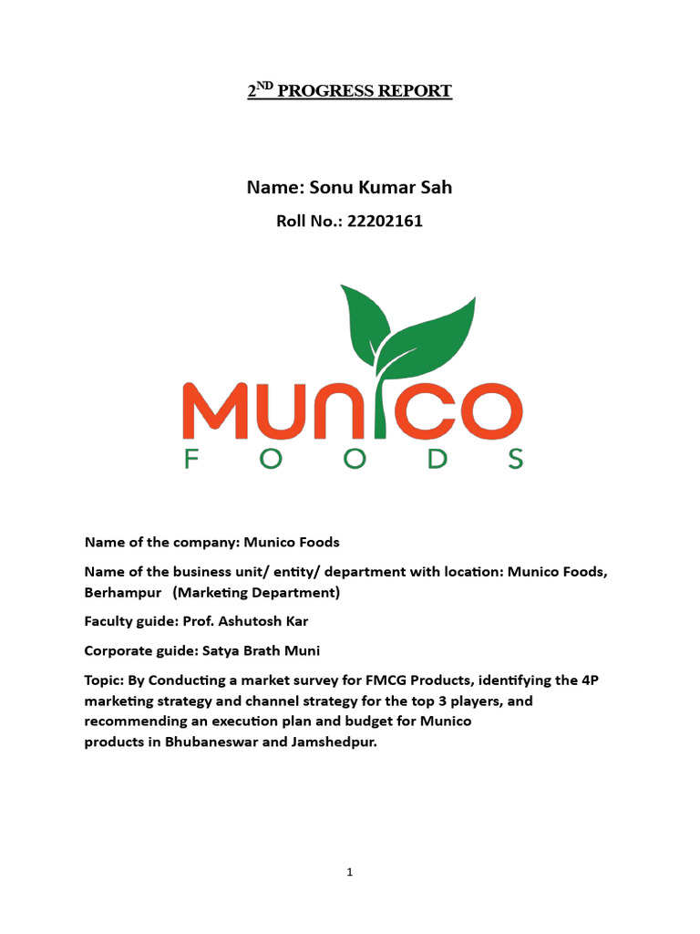 22202161-Sonu Kumar Sah- 2nd_progress_report | PDF | Brand | Market Segmentation