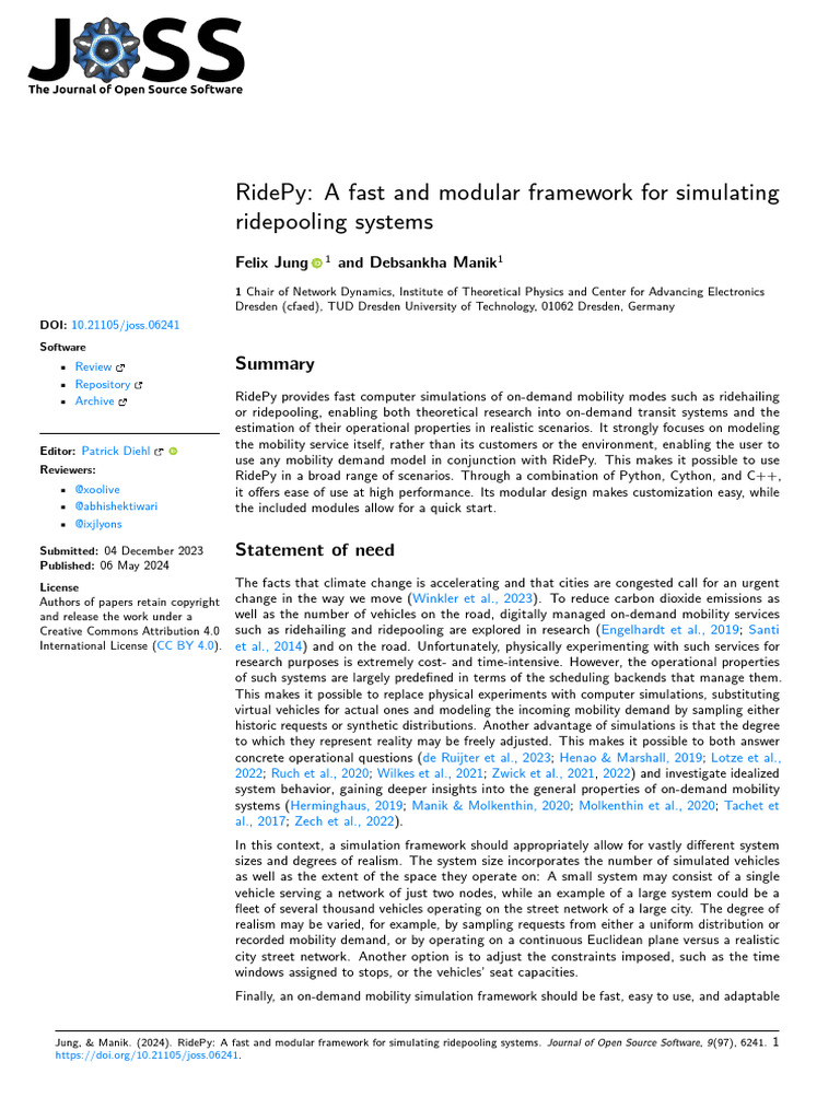 RidePy Research Paper | PDF | Simulation | Computing
