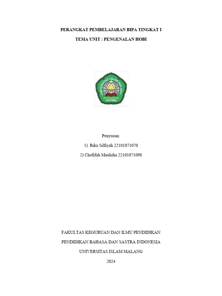 Materi Hobi untuk BIPA Tingkat 1 | PDF