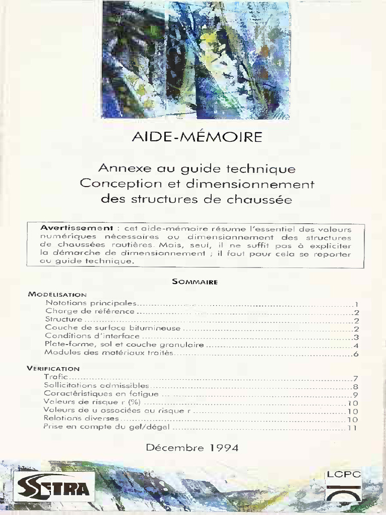 Aide Mémoire - Dimensionnement ALIZE | PDF