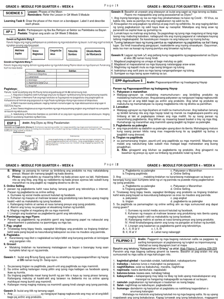 Q4-W6 GR5 Printed Module | PDF