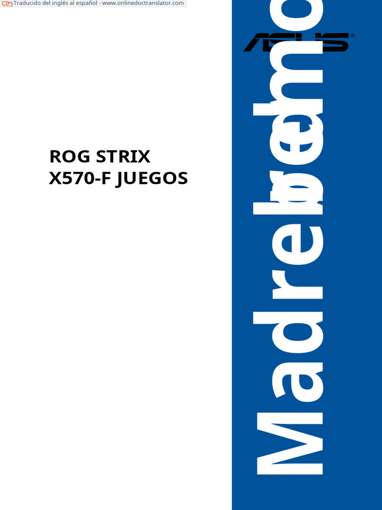 Manual Placa Base ASUS Rog Strix x570-f Gaming Español | PDF | USB | Informática