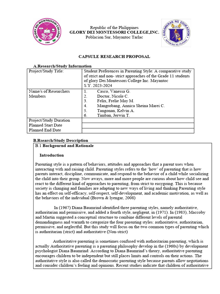Capsule 1 4 | PDF | Parenting | Survey Methodology
