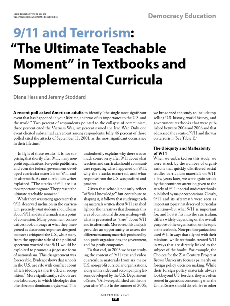 911 Terrorism Ultimate Teachable Moment | PDF | September 11 Attacks ...