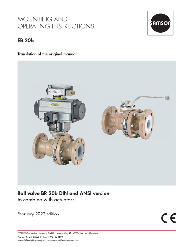 Mounting and Operating Instructions | PDF | Valve | Pipe (Fluid Conveyance)