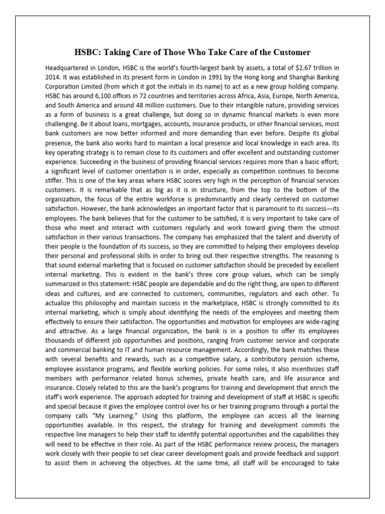 HSBC Case | PDF | Hsbc | Employment