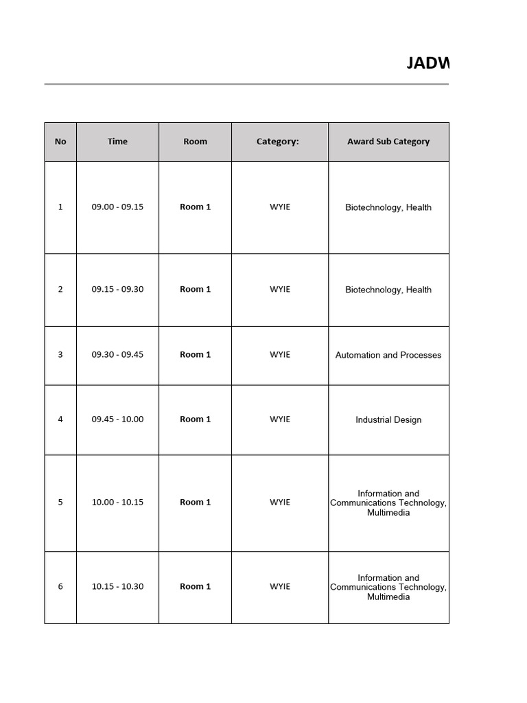 Jadwal Coaching Wyie 2024 | PDF
