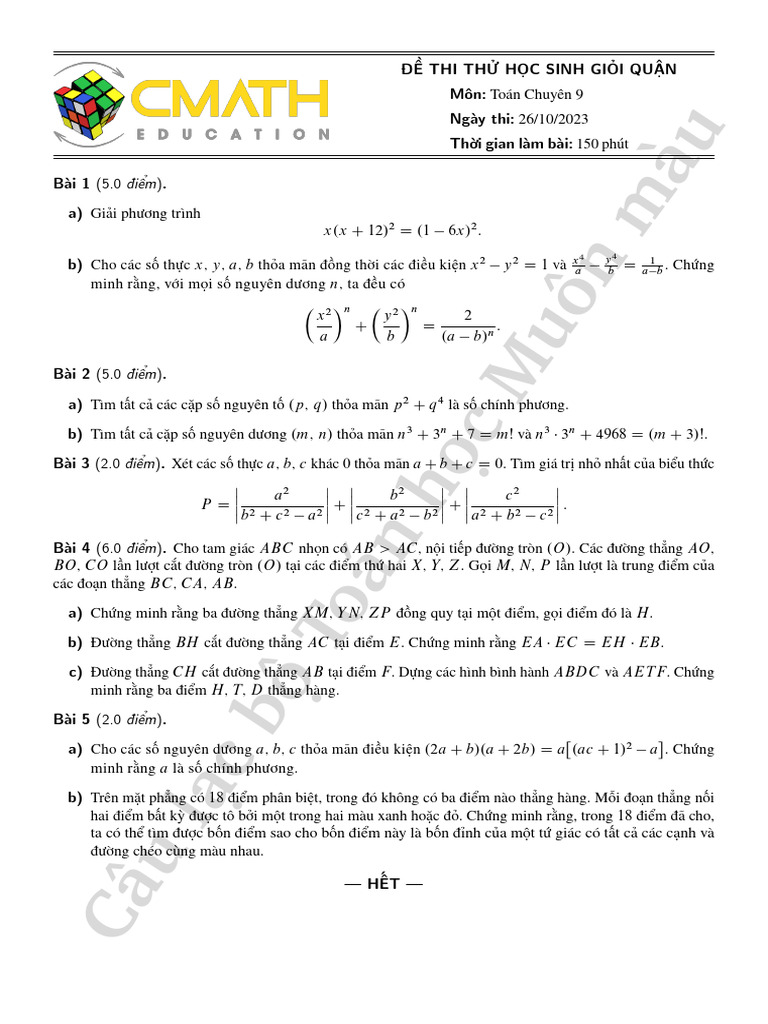 De On Tap Thi HSG Quan | PDF