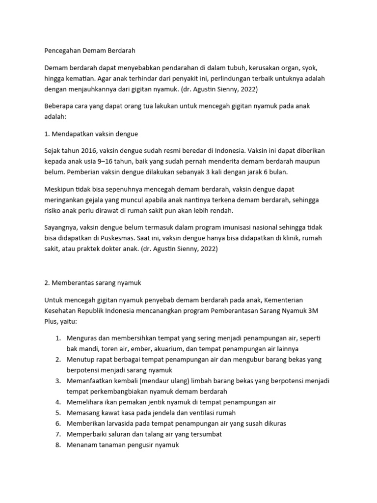 Pencegahan Demam Berdarah | PDF