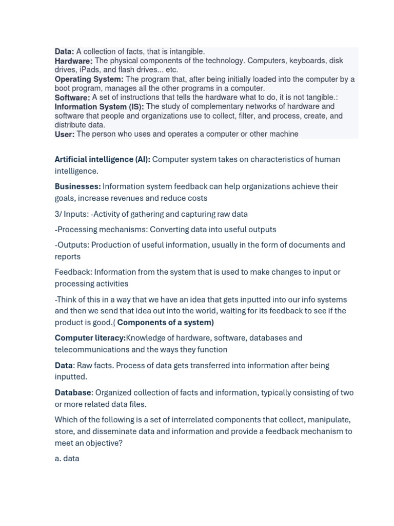 Drives, Ipads, and Flash Drives... Etc. Boot Program, Manages All The Other Programs in A ...