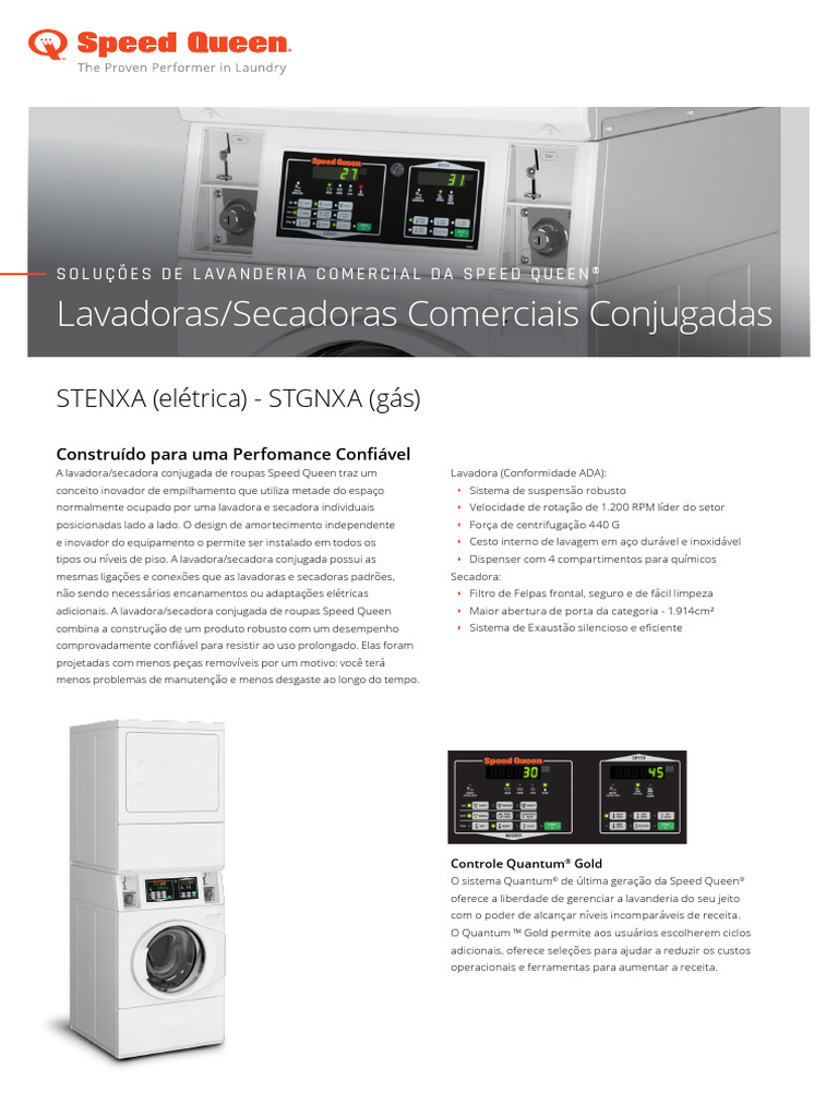 Ficha Técnica Stack Lavadora e Secadora | PDF