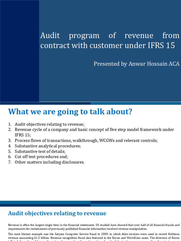 IFRS 15 Revenue Audit Program | PDF | Revenue | Income