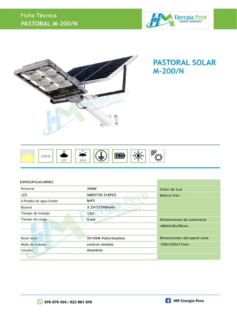 Ficha Tecnica Luminarias 2023 | PDF