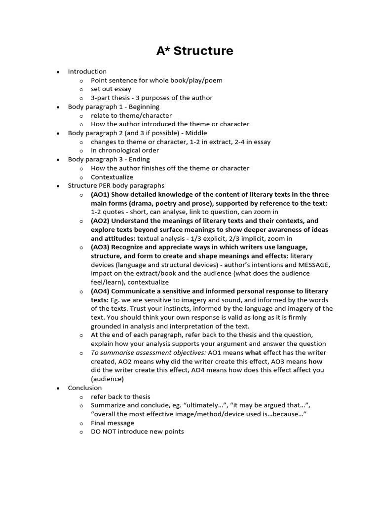 A Star Structure | PDF | Essays | Paragraph