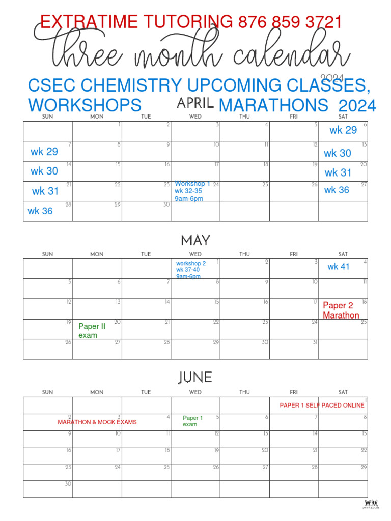 CSEC Chemistry Paper 1 Schedule 2024 | PDF