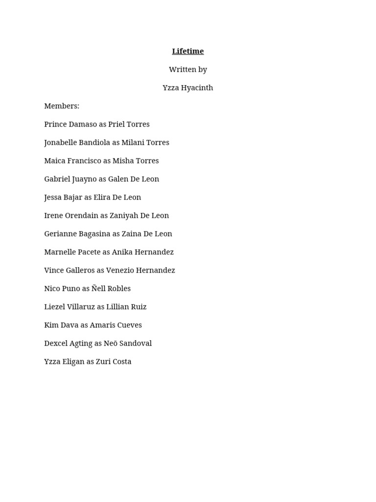 Lifetime.-script | PDF