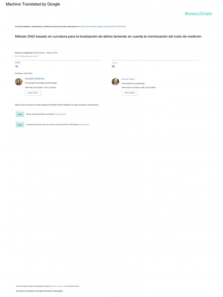 Curvature Based DAD-method For Damage Localisation Under ...