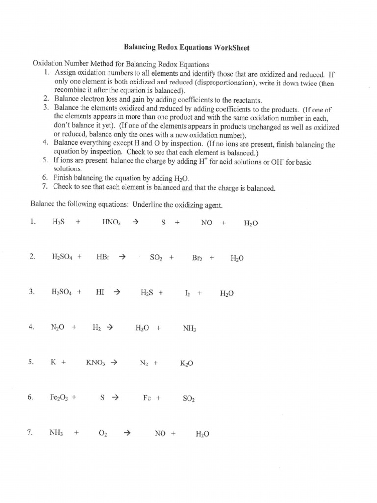 More Practice Balancing Redox-Pages | PDF