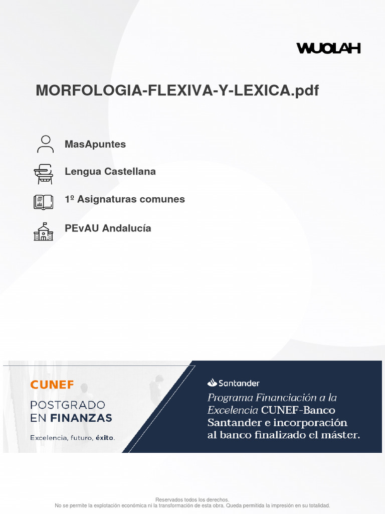 Wuolah Free MORFOLOGIA FLEXIVA Y LEXICA | PDF | Morfología (Lingüística) | Numero Gramatical